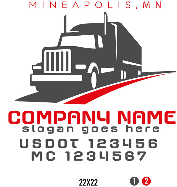 Transportation Company Name Truck Decal, (Set of 2) – USDOT Decals