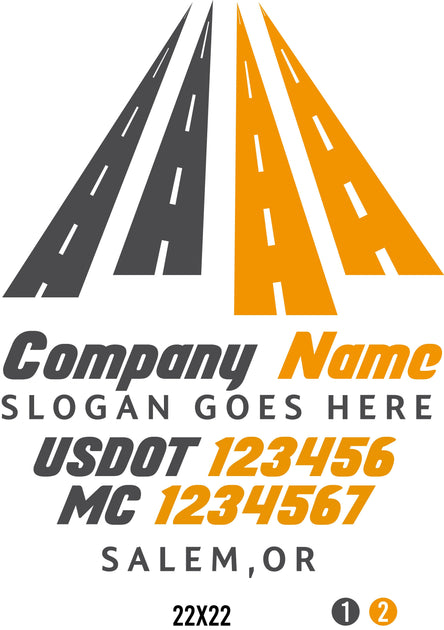 Logistics Company Name Truck Decal, (Set of 2) – USDOT Decals