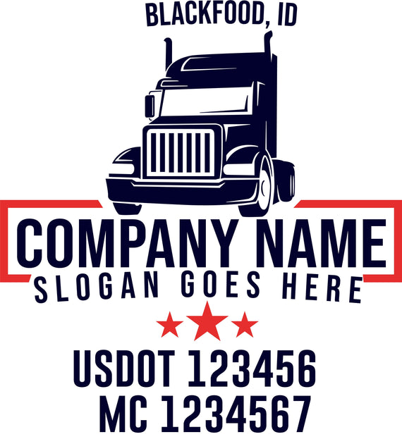 Transportation Company Name Truck Decal, (Set of 2) – USDOT Decals