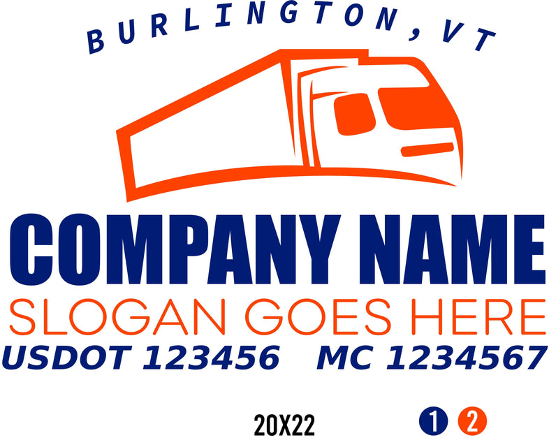 Transportation Company Name Truck Decal, (Set of 2) – USDOT Decals