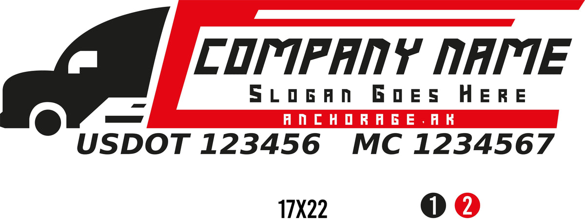 Transportation Company Name Truck Decal, (Set of 2) – USDOT Decals