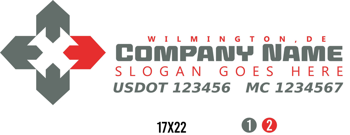 Logistics Company Name Truck Decal, (Set of 2) – USDOT Decals