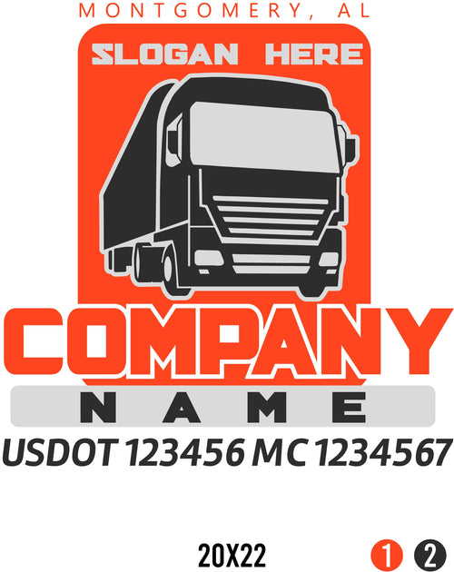 Transportation Company Name Truck Decal, (Set of 2) – USDOT Decals
