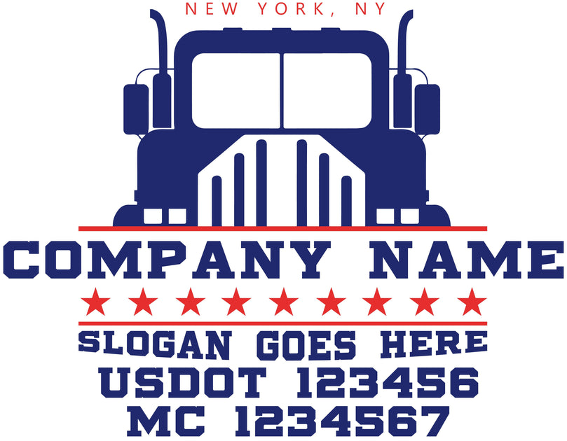 Transportation Company Name Truck Decal, (Set of 2) – USDOT Decals