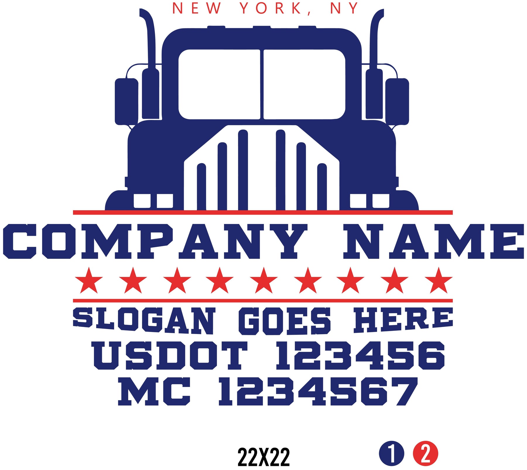 Transportation Company Name Truck Decal, (Set of 2) – USDOT Decals