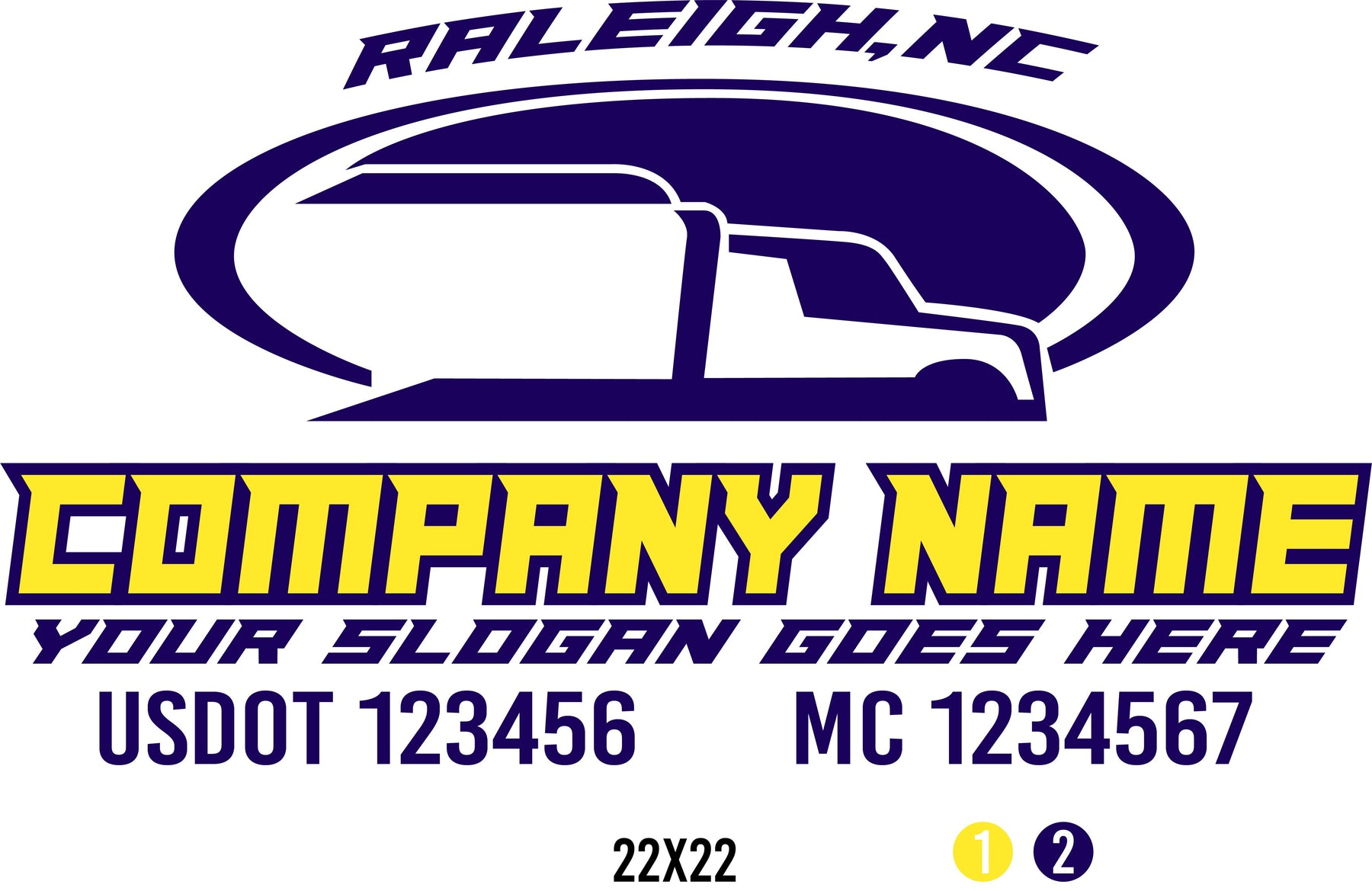 Transportation Company Name Truck Decal, (Set of 2) – USDOT Decals