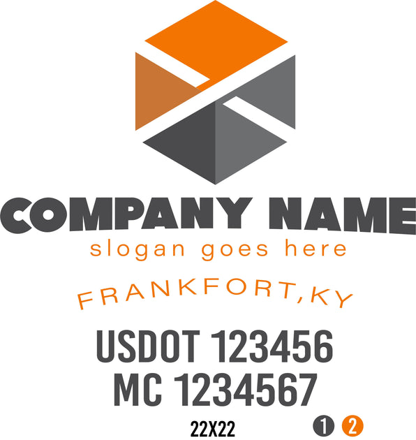 Logistics Company Name Truck Decal, (Set of 2) – USDOT Decals