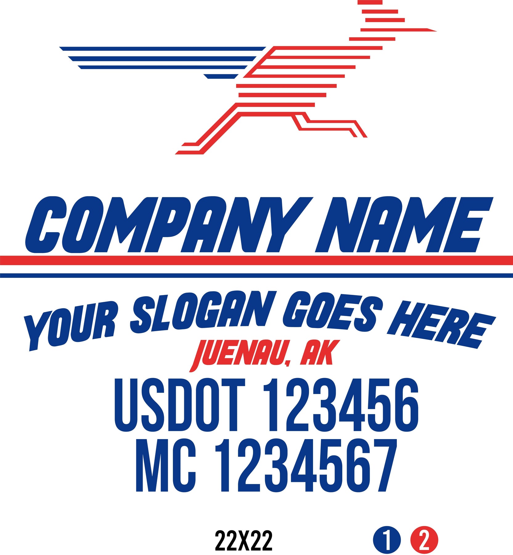 Transportation Company Name Truck Decal, (Set of 2) – USDOT Decals