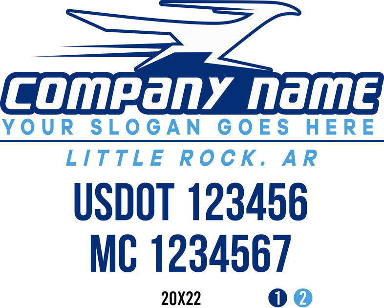 Transportation Company Name Truck Decal, (Set of 2) – USDOT Decals