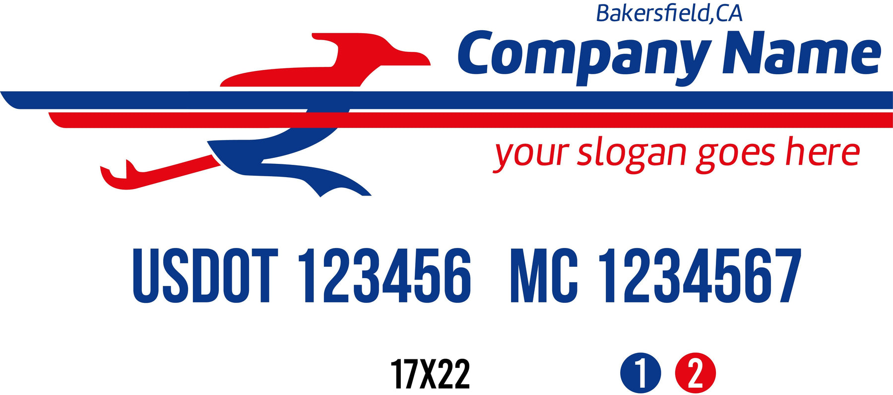 Transportation Company Name Truck Decal, (Set of 2) – USDOT Decals