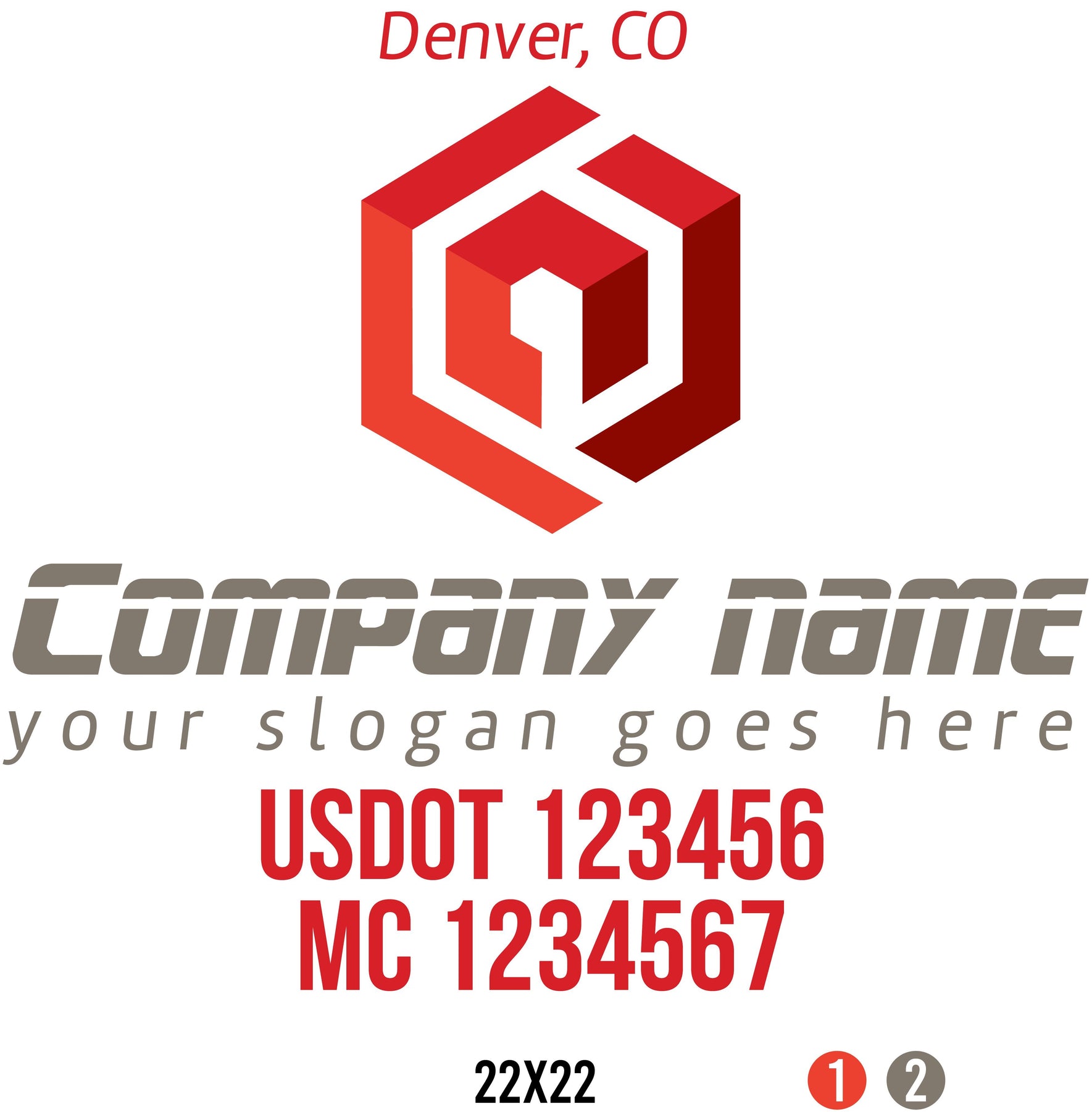 Logistics Company Name Truck Decal, (Set of 2) – USDOT Decals
