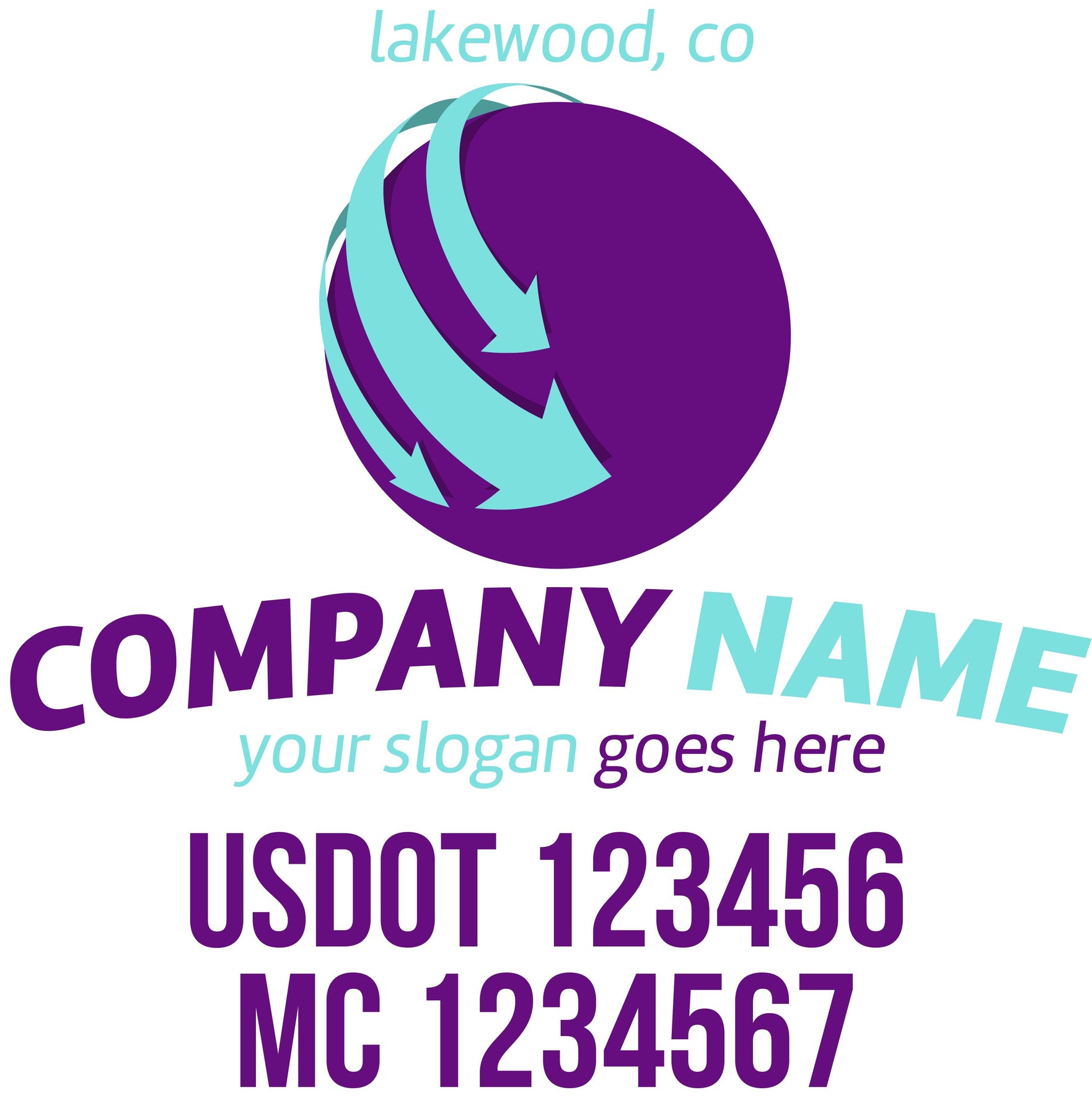 Logistics Company Name Truck Decal, (Set of 2) – USDOT Decals