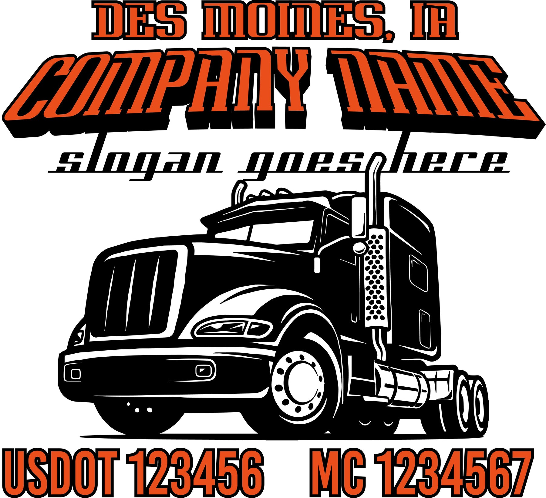 Transportation Company Name Truck Decal, (Set of 2) – USDOT Decals