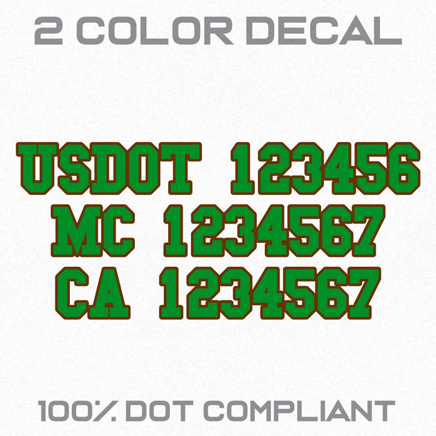 2 Color 3 Line USDOT Decal Sticker, (Set of 2) – USDOT Decals