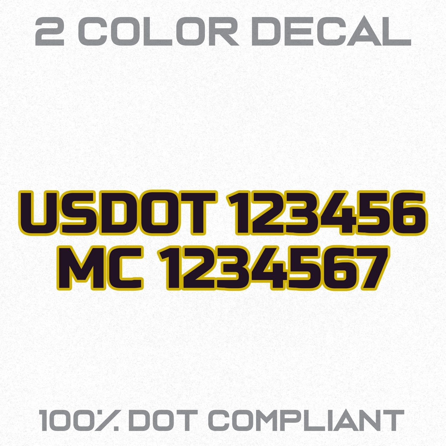 2 Color 2 Line USDOT Decal Sticker, (Set of 2) – USDOT Decals