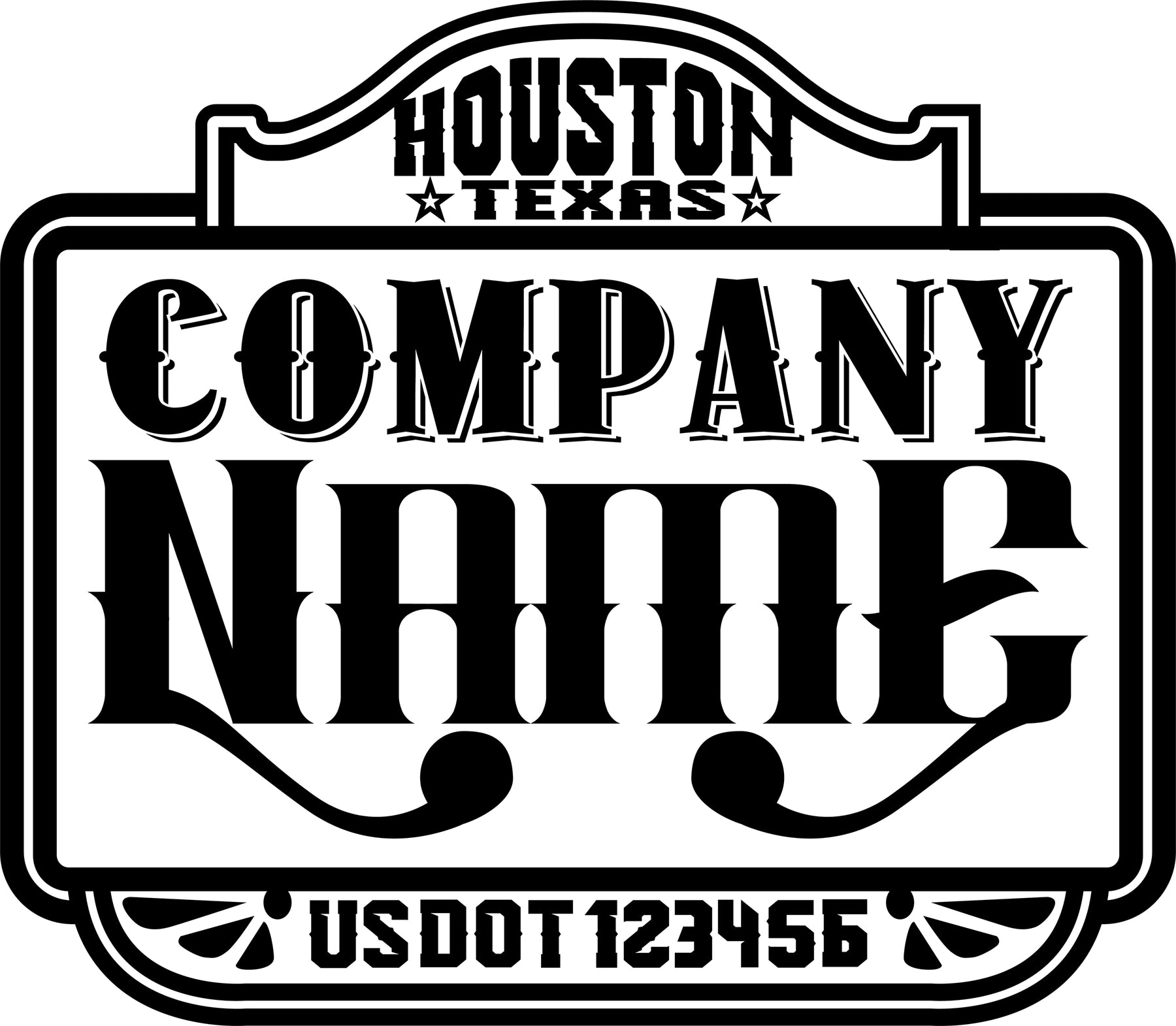 Western/Texas Style US DOT Decals (Set of 2) – USDOT Decals