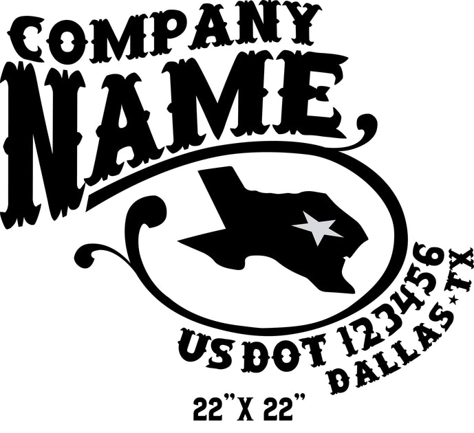 Western/Texas Style US DOT Decals (Set of 2) – USDOT Decals