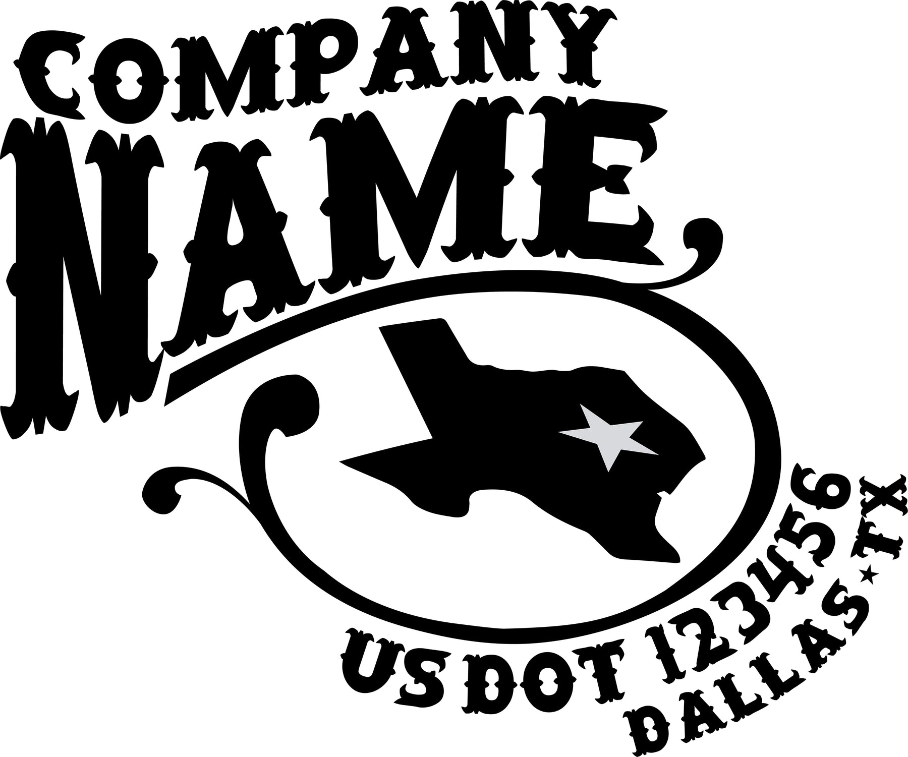 Western/Texas Style US DOT Decals (Set of 2) – USDOT Decals