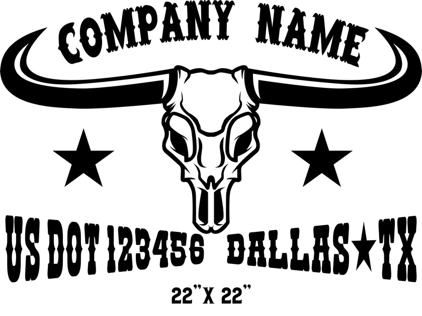 Western/Texas Style US DOT Decals (Set of 2) – USDOT Decals