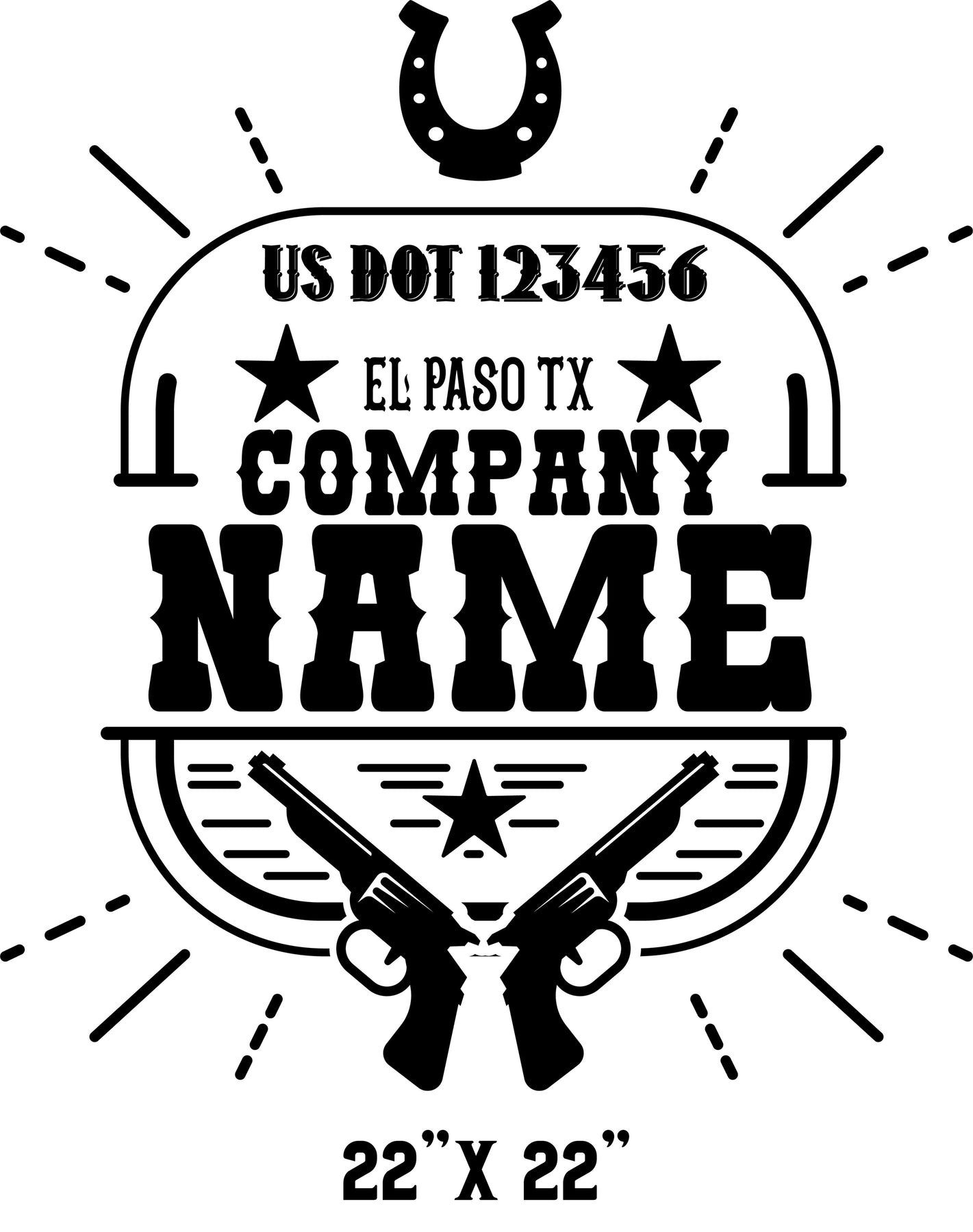 Western/Texas Style US DOT Decals (Set of 2) – USDOT Decals