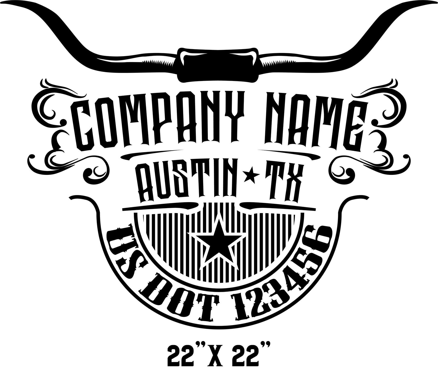 Western/Texas Style US DOT Decals (Set of 2) – USDOT Decals