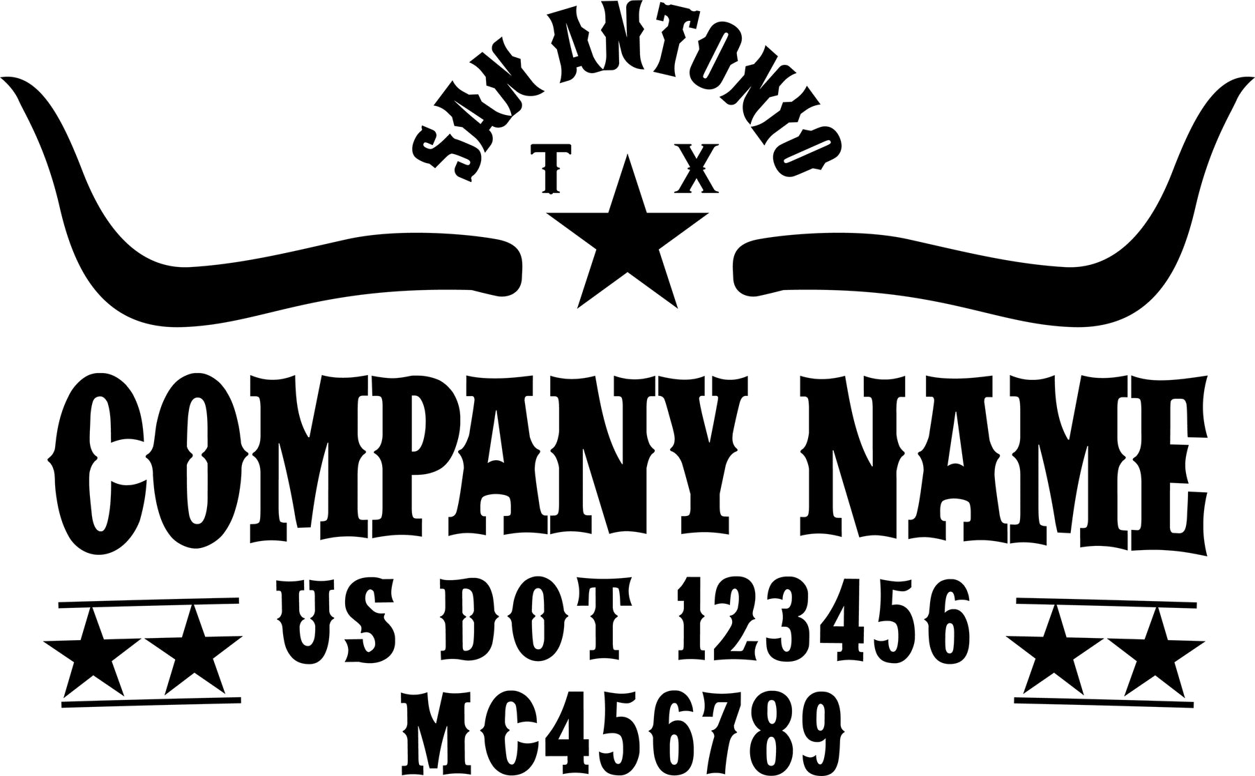 Western/Texas Style US DOT Decals (Set of 2) – USDOT Decals