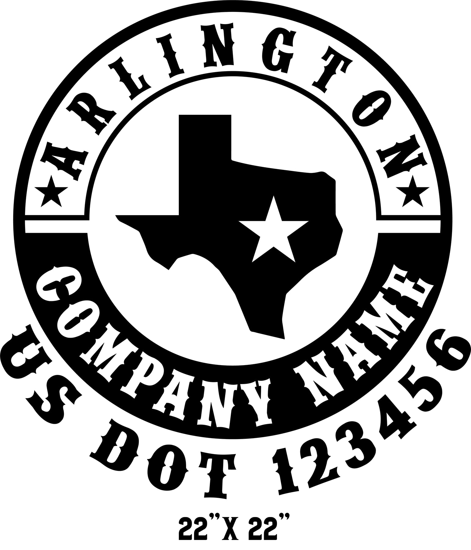 Western/Texas Style US DOT Decals (Set of 2) – USDOT Decals