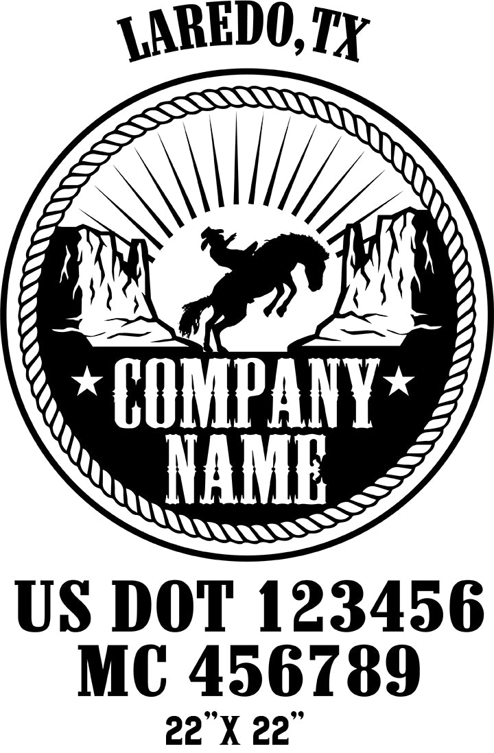 Western/Texas Style US DOT Decals (Set of 2) – USDOT Decals